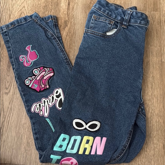 Barbie | Bottoms | Barbie Blue Jeans With Playful Designs | Poshmark